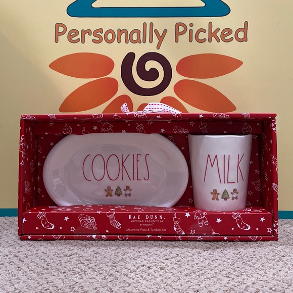 Rae Dunn | Holiday | Rae Dunn Melamine Cookies Plate Milk Tumbler Set ...